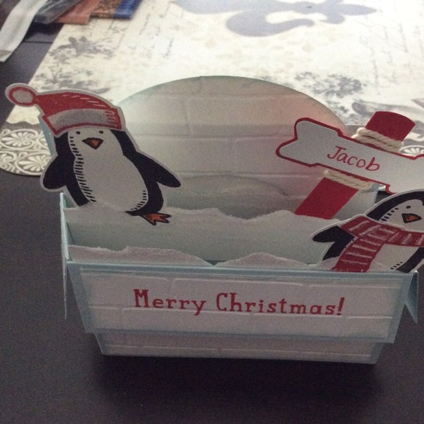 Penguin 3d Pop up Christmas Card; Igloo; Box Card; - Etsy UK