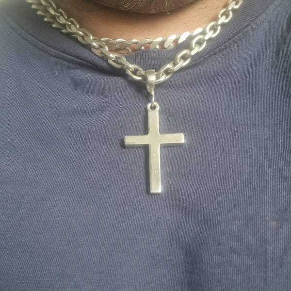 Very Large 65 Mm Long Chunky Cross, High Polished Finish, Made From ...