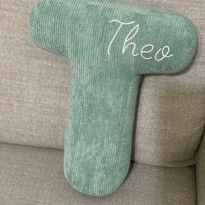 Cursive Name Velvet Pillow zoe , Educational Toy, Initial Cushion ...
