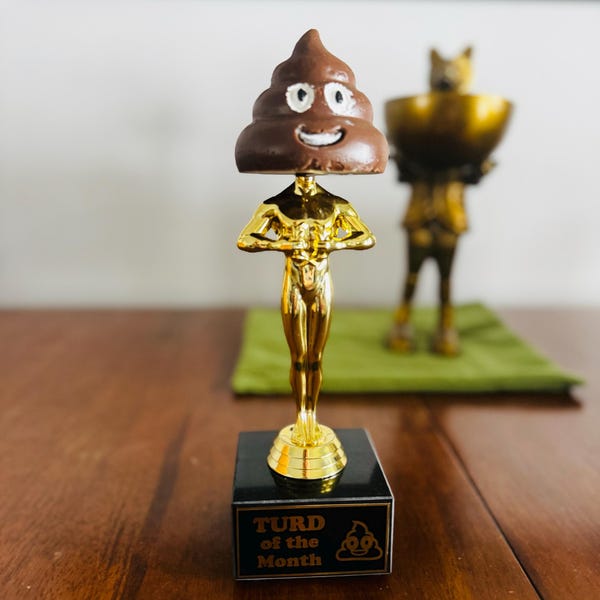 Poop Emoji - the Biggest Poophead Trophy - Funny Poop Head Custom ...