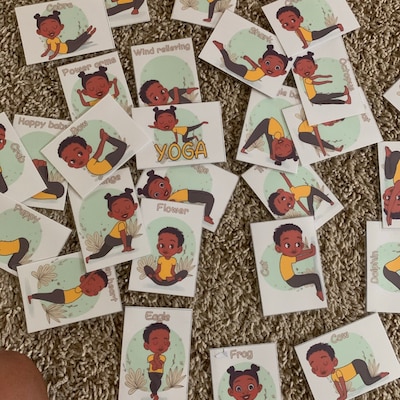 Kids Yoga Flashcards Childrens Yoga Pose Flash Cards Montessori ...
