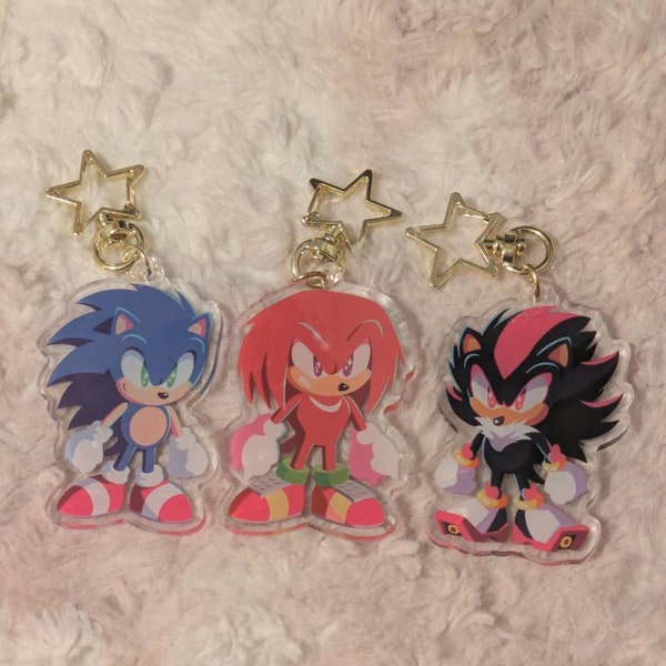 Sonic the Hedgehog and Shadow the Hedgehog Acrylic Keychains - Etsy