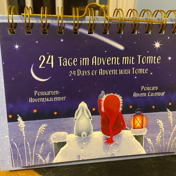 NEW! A4 Size Advent Calendar With Bio Glitter 'tomtes and Sleigh' by ...