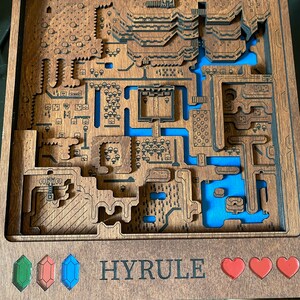 3D Hyrule Video Game Map Laser Cut Wood Multilayer Custom | Etsy UK