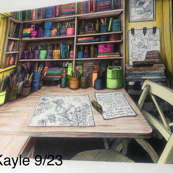 The Colorist Studio Adult Coloring Page 1 Digital Download Grayscale ...