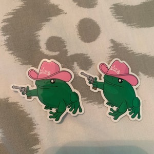 Cowboy Frog Sticker Vinyl Sticker Weatherproof and Scratch | Etsy