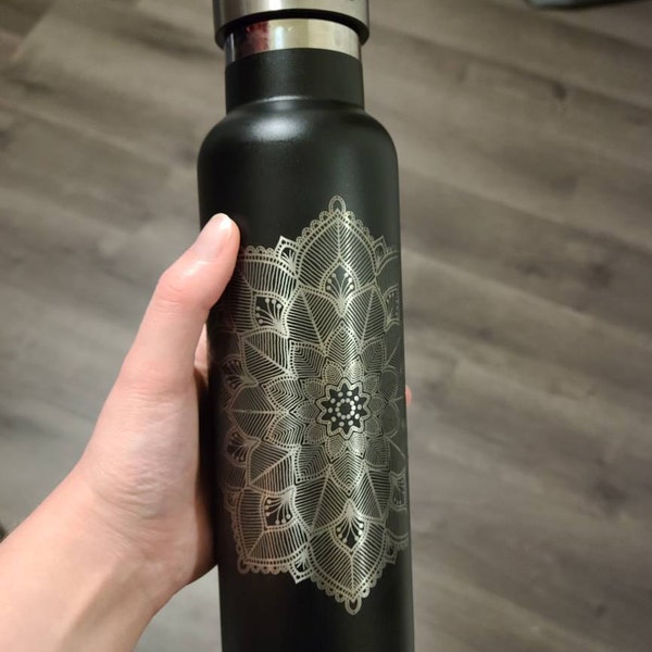 Sacred Geometry Engraved Stainless Steel Water Bottles, Reusable ...