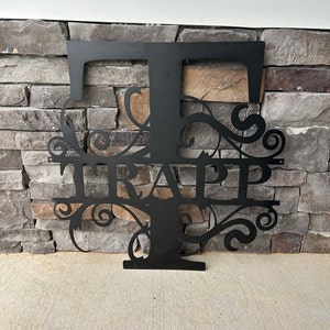 Split Letter Monogram-metal Sign-door Hanger-family Sign-housewarming ...