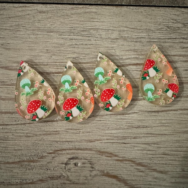 DIY Acrylic Tear Drop Aurora Forest Print Jewelry Making Earring Blanks ...