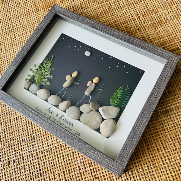 Fall Tree Pebble Art Picture Frame, Falling Leaves, Autumn Wall Hanging ...