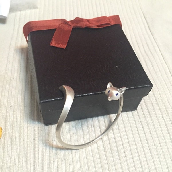 Fox Bracelet, DIAMOND EYES Sterling Silver. Pick Your COLOR - Etsy