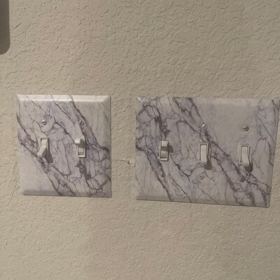 Gray and White Marble Print Marble Light Switch Cover and - Etsy