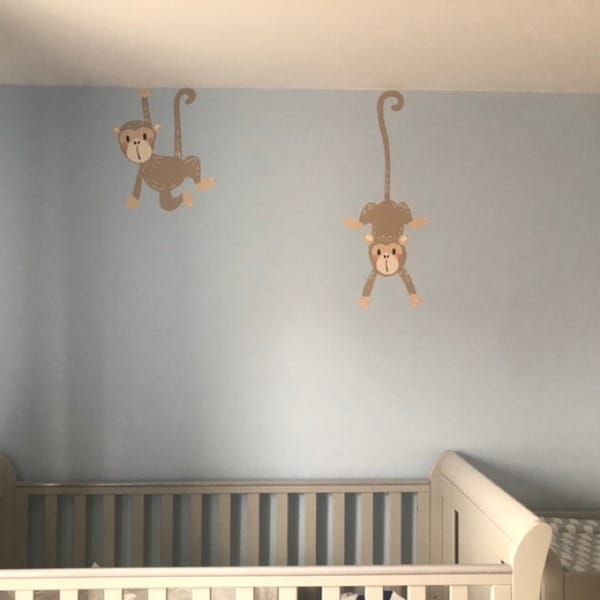 Monkey Wall Sticker Pack - Jungle Wall Sticker, Monkey Wall Decal - Etsy
