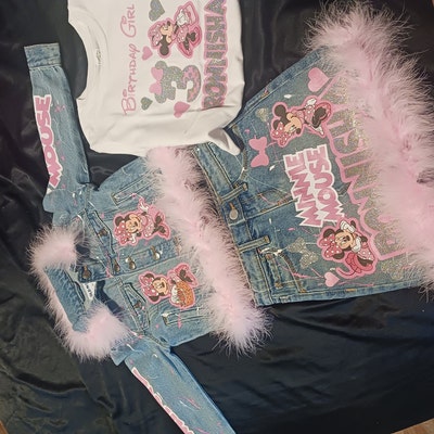 Toddler Girls Birthday Outfit Custom Birthday Denim Set Custom Outfits ...