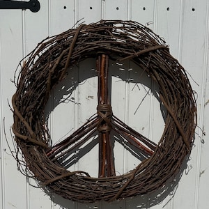 Large Peace Wreath, Peace Sign Wreath, Door Wreath, Hippie Wreath ...