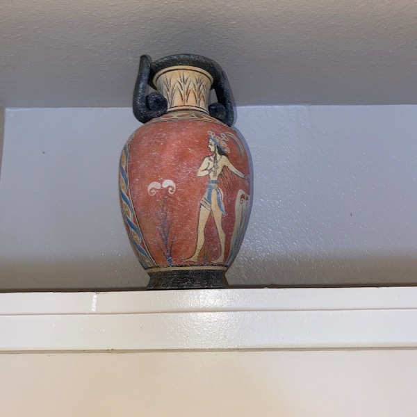 Prince of Lilies Minoan Fresco Painting Knossos Vase Ancient Greek ...