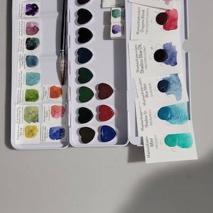 Ceramic Watercolor Palette With Gold Design Handmade Ceramic Palette ...