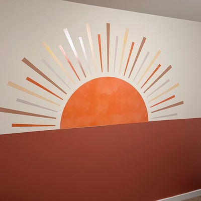 Large Rising Sun Wall Decal Wall Decal, Sun Wall Decal, Sun Wall ...