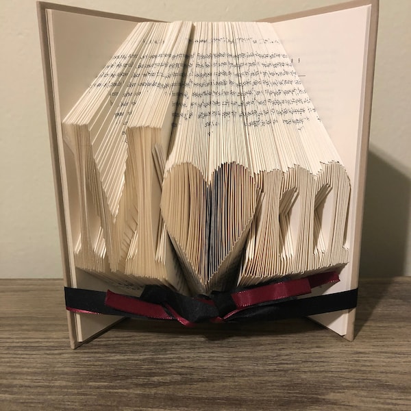 MOM or MUM W/heart Book Folding Pattern — 215 Folds (430 Numbered Pages ...