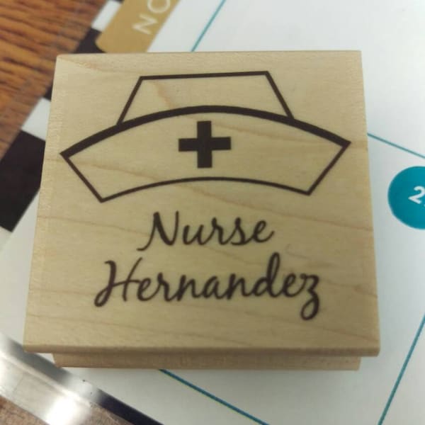 Nurse Personalized Rubber Stamp - Etsy