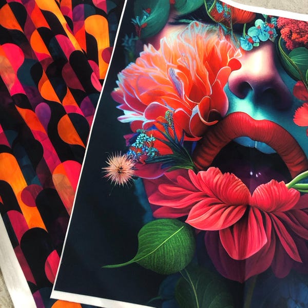 EXOTIC FLOWERS 25 High Quality Printed Faux Leather Sheet, Eco Leather Fabric, Leather for Bags ...