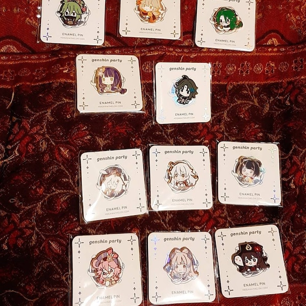 GACHA Genshin Party Chibis - Hard Enamel Pins (SET C) - Etsy