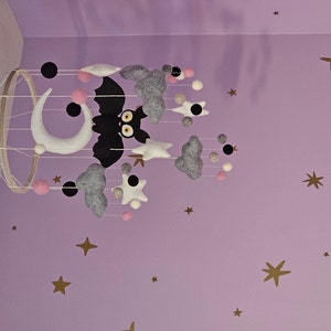 Bat Baby Mobile, Bat Nursery Mobile, Hanging Bat, Halloween Baby Mobile ...