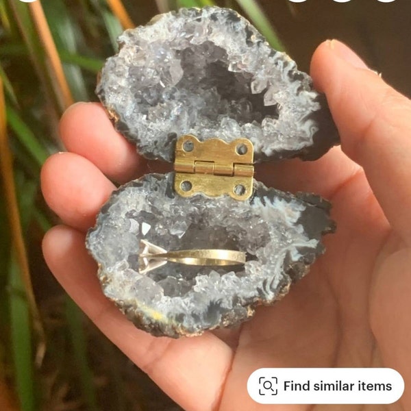 Raw Geode Jewelry Box/geode Ring Box/ Wedding Ring Box/ Engagement Ring ...