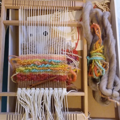 Weaving Kit: Learn to Weave Beginners Craft Kit Blue Wool - Etsy