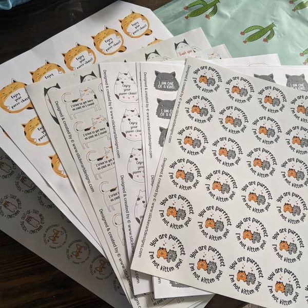 35 Happy Mail Sticker, Packaging Label, Funny Cat Labels, Happy Mail ...