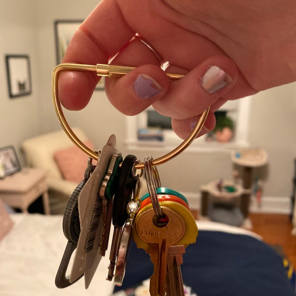 Brass Keychain Custom,key Hook,custom Keychain,brass Key Ring Hook ...