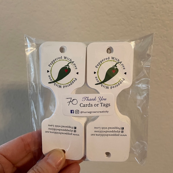 70 TAGS | Custom Fold Over Necklace Jewelry Tags Jewelry Display ...
