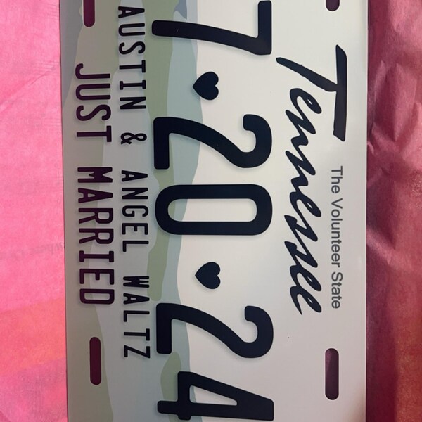 Personalized License Plate, Just Married, Mr Mrs, Bride, Groom ...