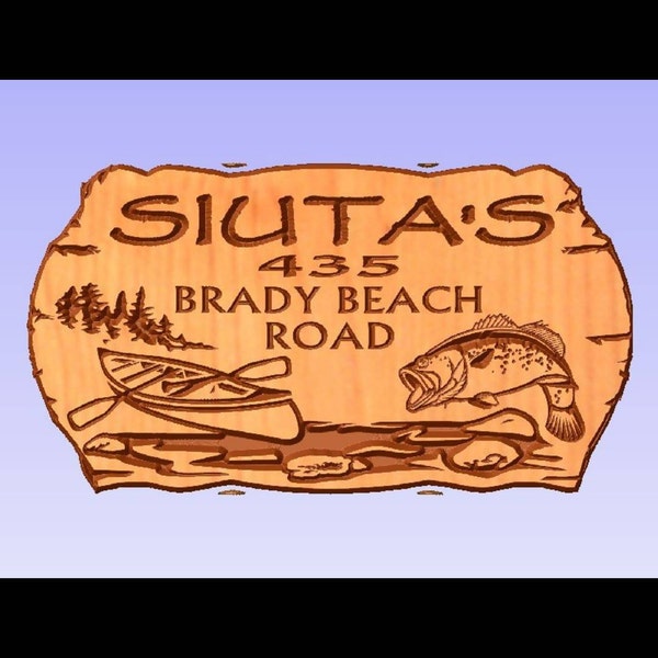 Fish Lake River Sign Personalized Cedar Carved Wood Sign You Can Choose ...