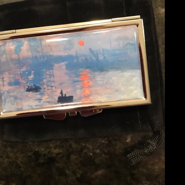 Monet Pill Case, Pill Case, Pill Box, Monet, Sunrise, Blue ...