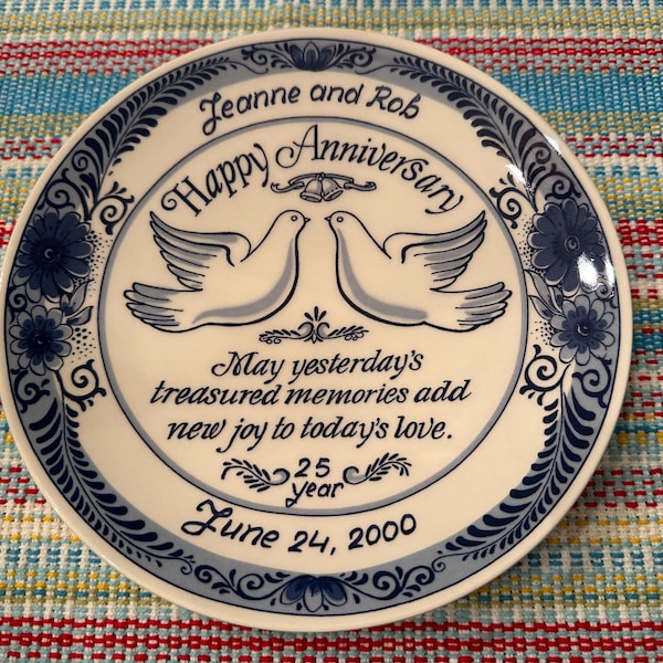 Personalized Delft Blue Wedding Plate | Gifts for the Happy Couple ...