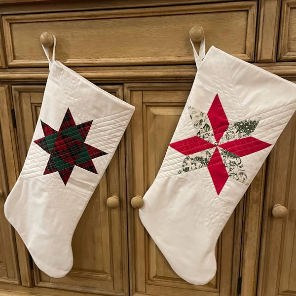 Christmas Stocking - Sewing Pattern - Modern Quilted Stocking PDF - 3 ...