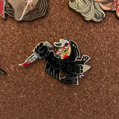 Glow in the Dark Ghostface Pigeon Pin Handmade Hard Enamel Pin Perfect ...