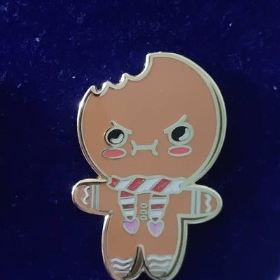 Angry Gingerbread Enamel Pin Hard Enamel Pin, Christmas Enamel Pin ...