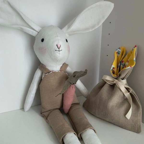 Bunny Doll With Clothes Easy Sewing Pattern PDF. 40cm/16 Cloth Rabbit ...