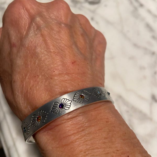Lotus Flower Mandala Cuff Bracelet, Gift Under 20, Meditation, Yoga ...