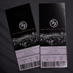 Physical Horizontal Concert Show Ticket Voucher Custom Personalized ...