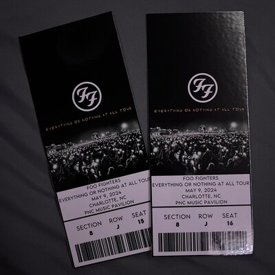 Physical Horizontal Concert Show Ticket Voucher Custom Personalized ...