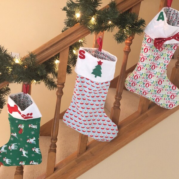 Christmas Stocking Pattern PDF, 4 Sizes and Applique Templates Included ...