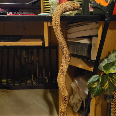 African Python Original Hiking Walking Stick Cane Handmade Kenya Africa ...