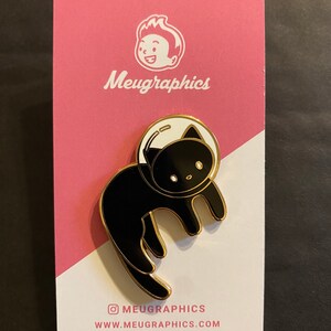 Black Space Cat Enamel Pin - Etsy Canada