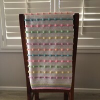 Crochet Bobble Lines Baby Blanket Pattern - Etsy Canada