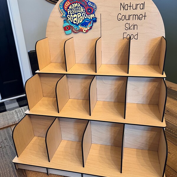 Laser Cut File for 3"x3"x3.5" Pocket Size Display Stand, Countertop ...