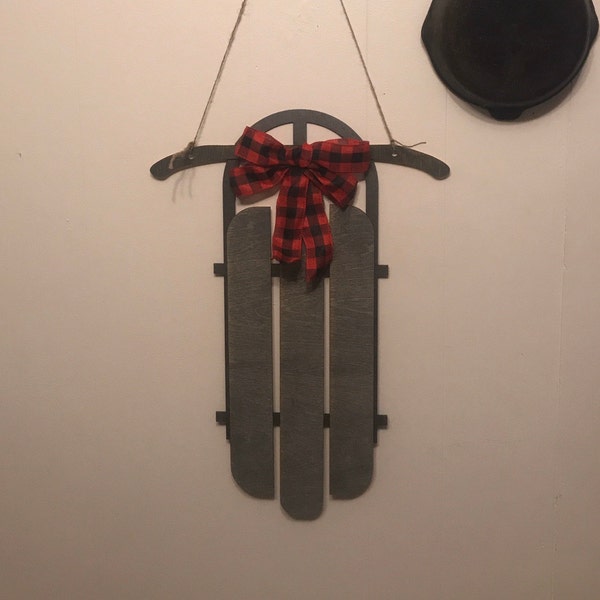 Runner Sled Holiday Layered Sign Base Hanging Vintage Style Decor ...