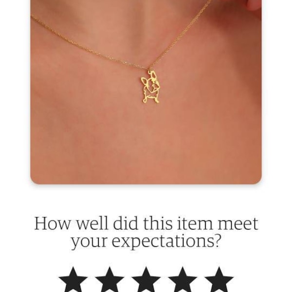 14K Solid Gold Frenchie Bulldog Necklace, Handmade Dog Memorial ...